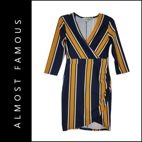 Almost Famous | Dresses | Almost Famous Women Bodycon Dress Stripe Size ...